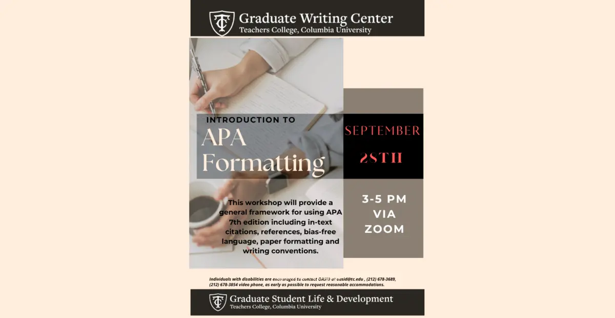GWC: Introduction to APA Formatting Workshop | TC Engage