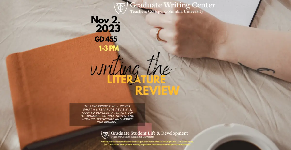 GWC: Writing the Literature Review Workshop | TC Engage