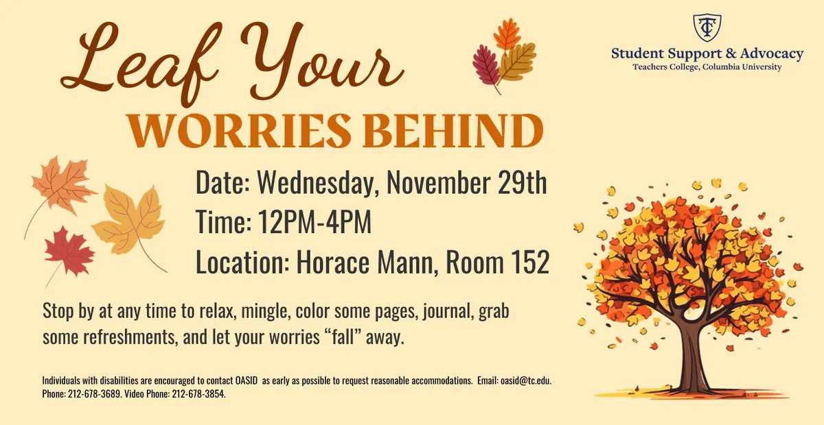 Leaf Your Worries Behind with Student Support & Advocacy | TC Engage