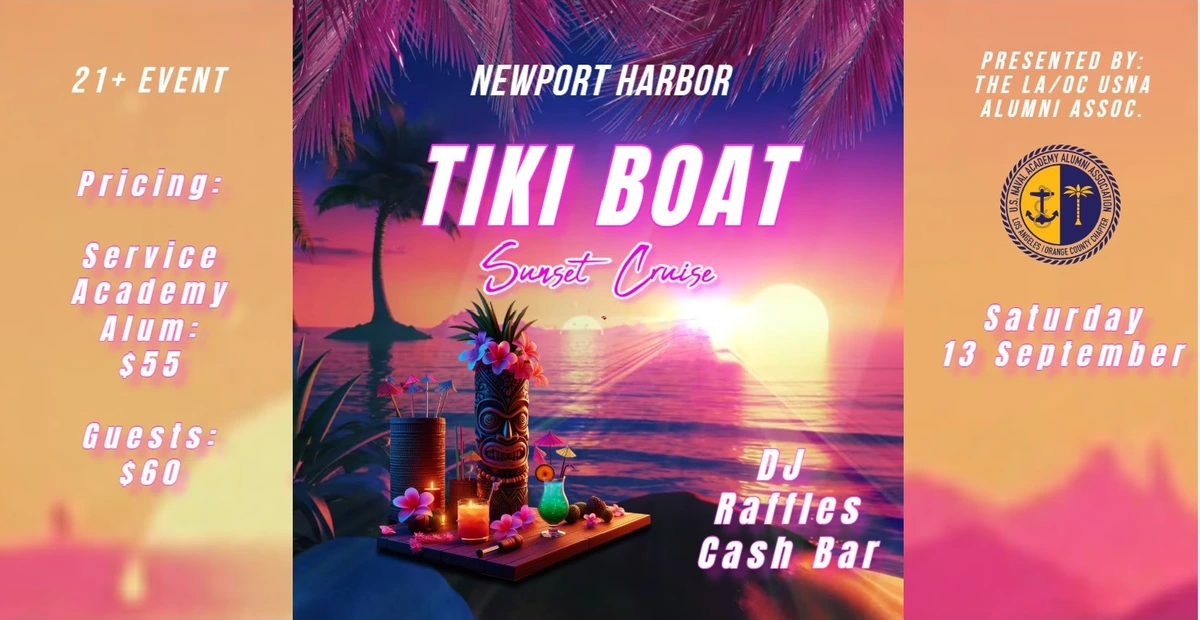 Tiki Boat Sunset Cruise- Newport Harbor | myUSNA.com